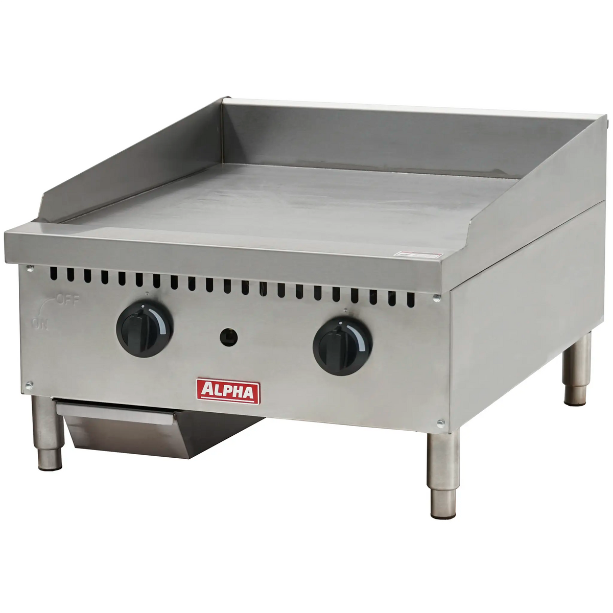Alpha AG-24M Natural Gas/Propane 24" Manual Griddle - 22.5" Deep Plate ...