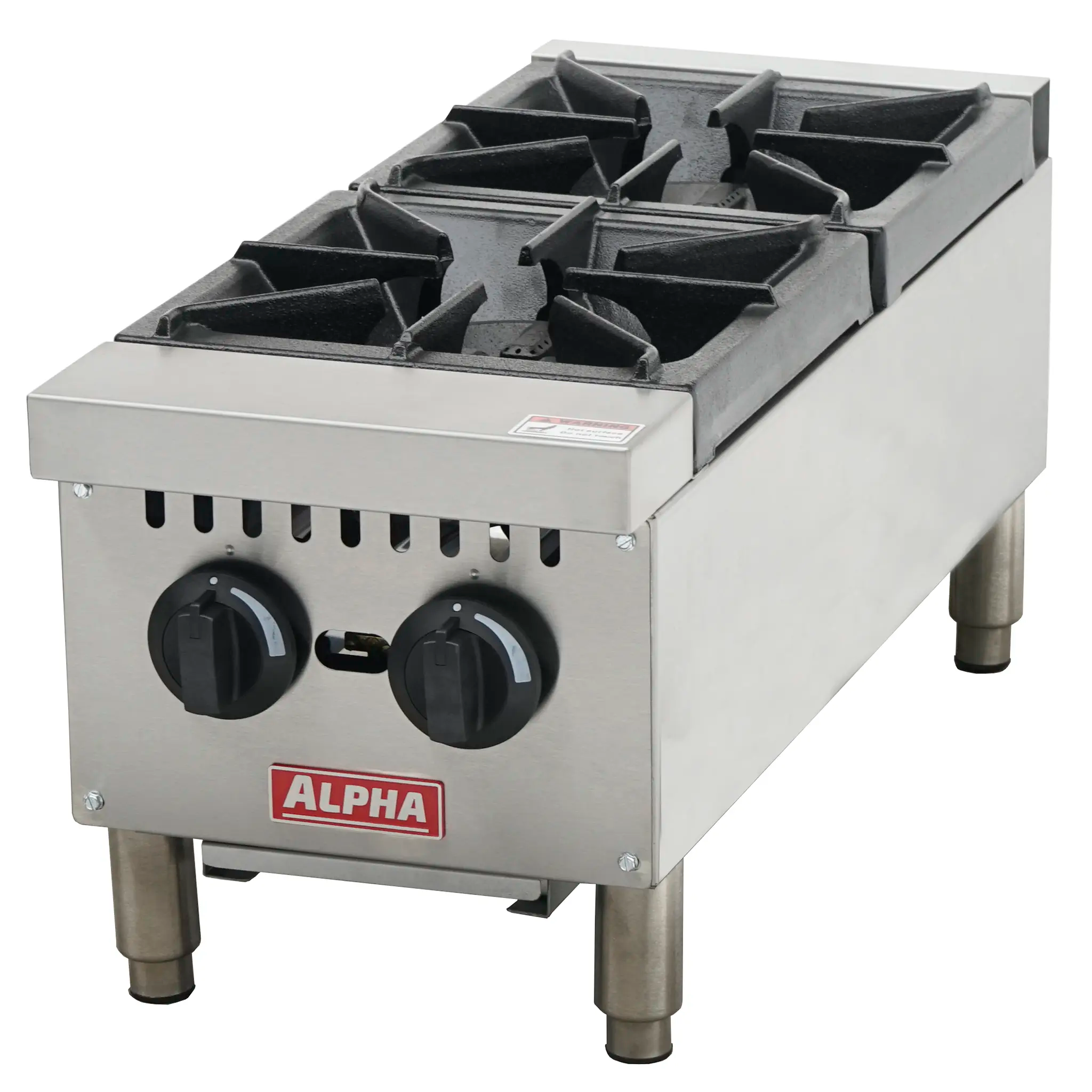 Alpha AHP12-2B Natural Gas/Propane 12" Open Burner - 2 Burners, 30,000