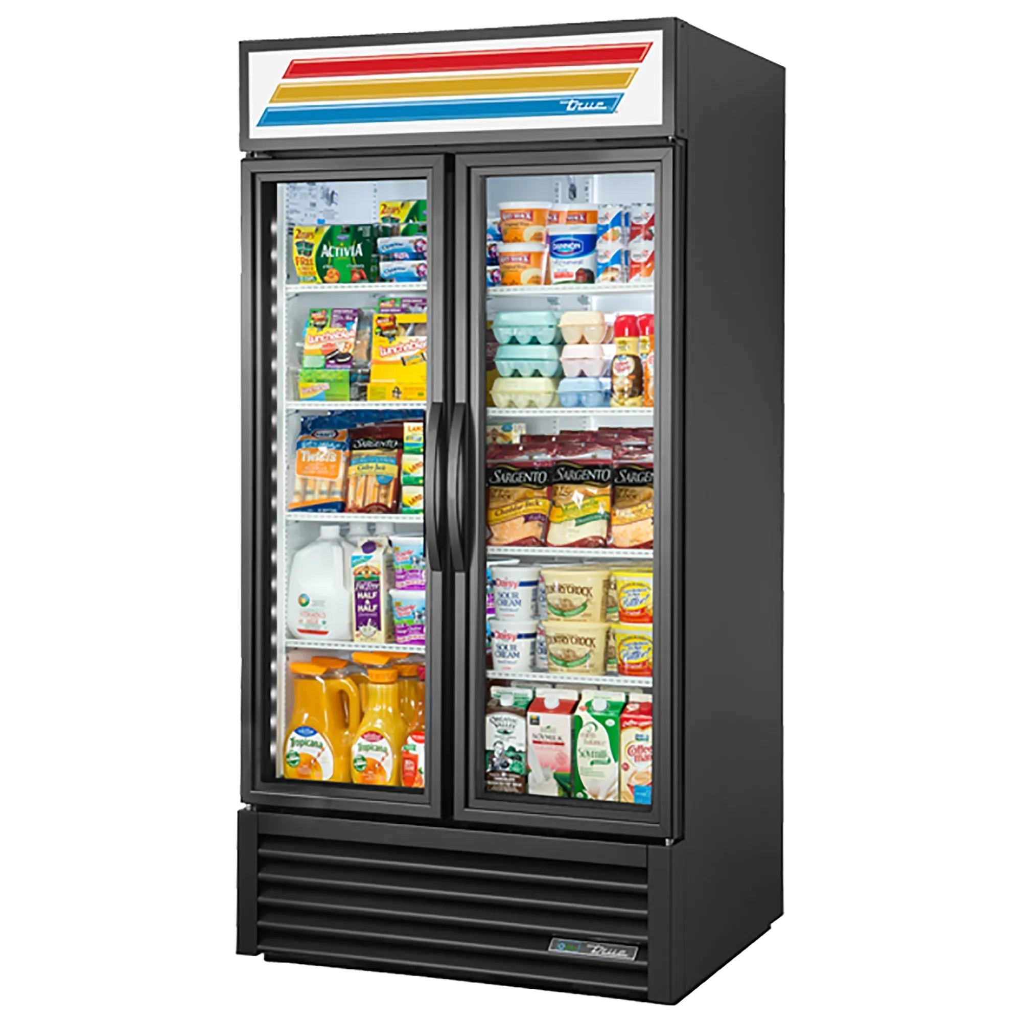True GDM Series Double Door 40" Wide Display Refrigerator - Swing or S