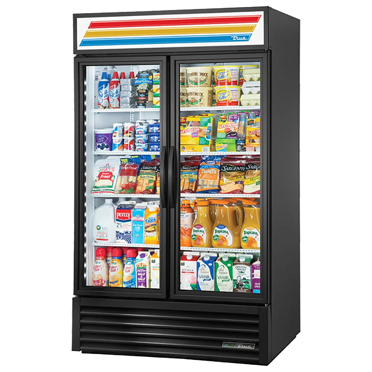 True GDM Series Double Door 47" Wide Display Refrigerator - Swing or S ...