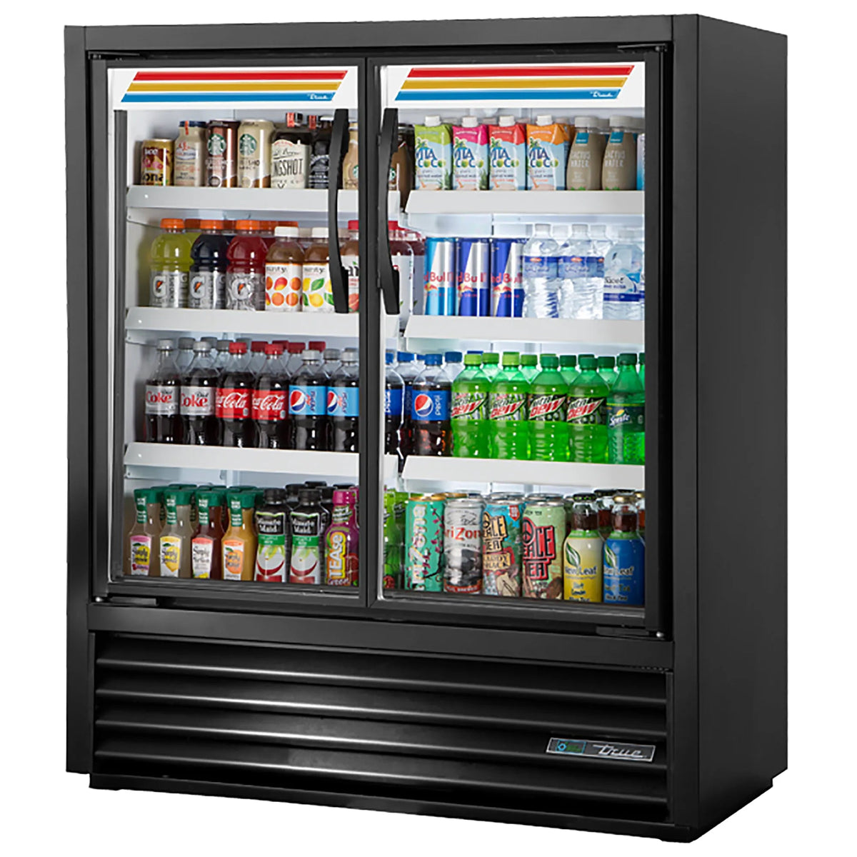 True Slim Line TVM-48SL-54-HC~VM01 Double Door 48" Wide Visual Glass D ...