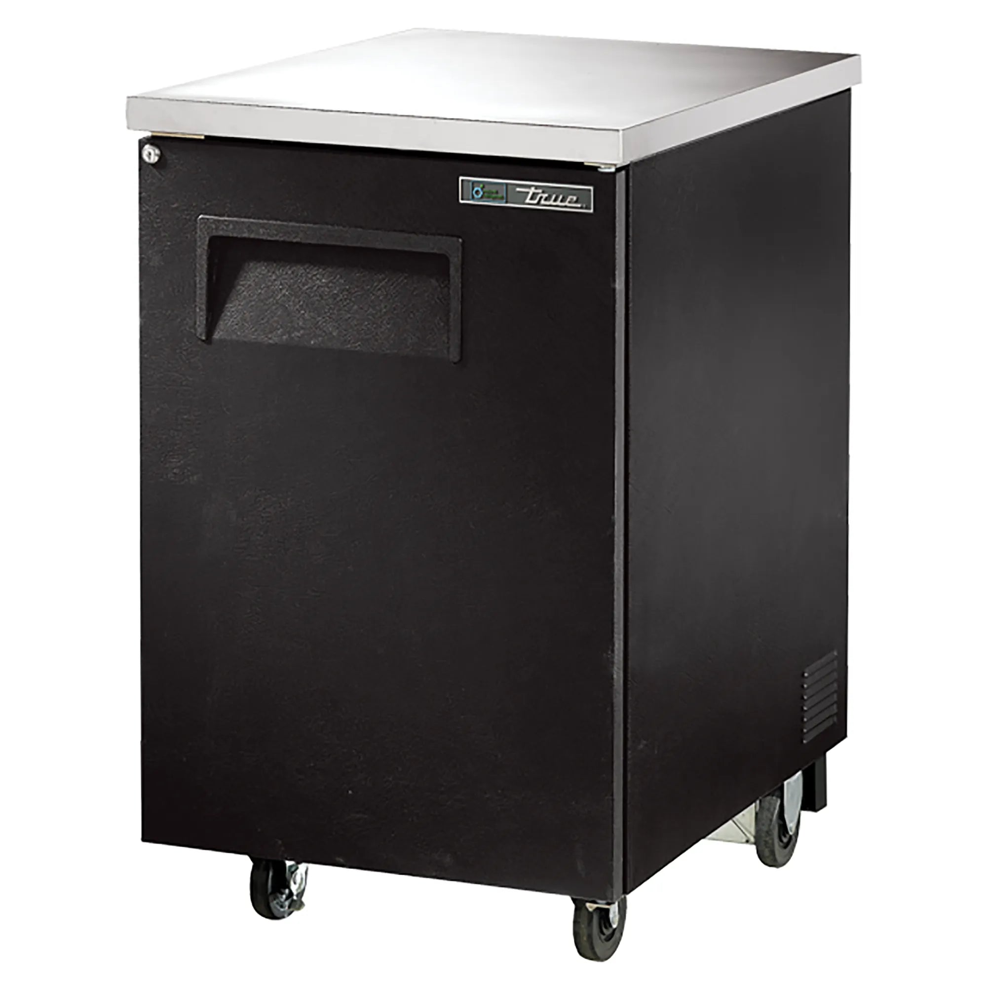 True TBB-1 Series 24" Single Door Back Bar Cooler - Black and Stainles