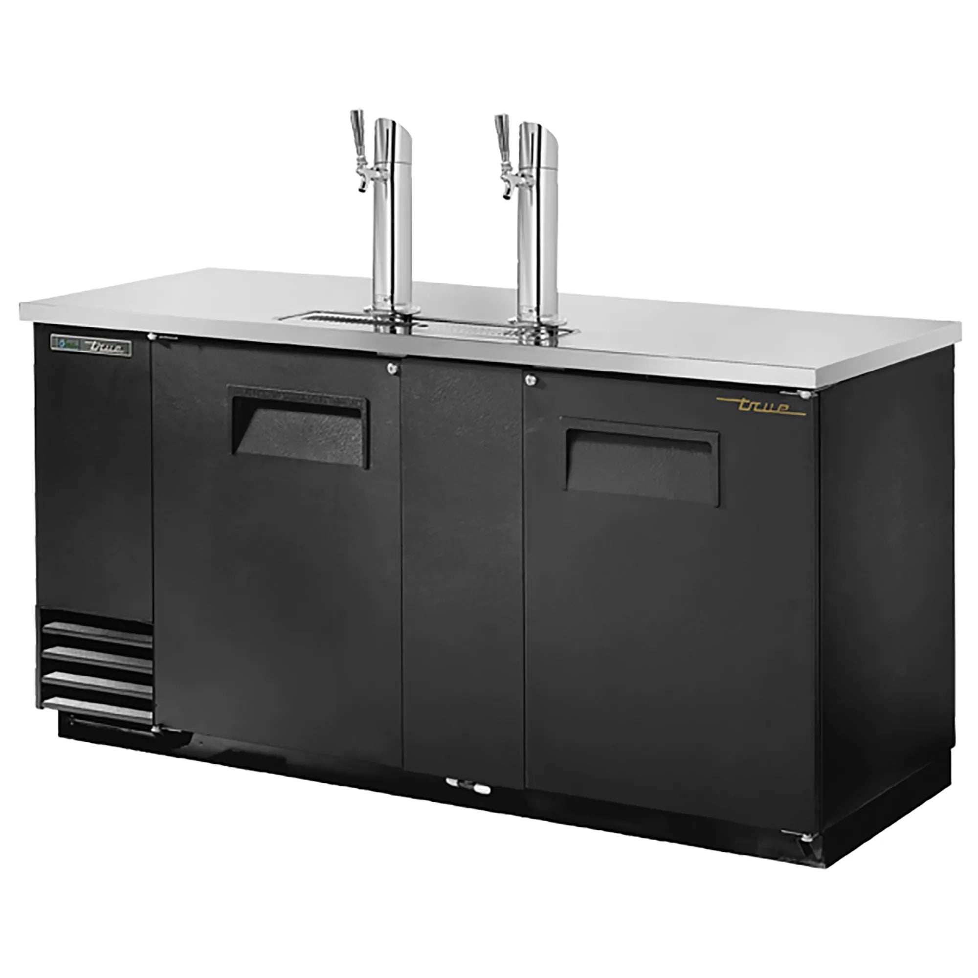 True TDD-3 Series Double Door 69" Wide Keg Beer Dispensing Cooler - Bl