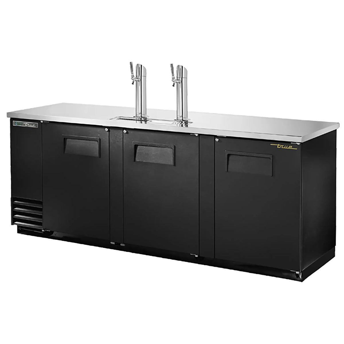 True TDD-4 Series Triple Door 90" Wide Keg Beer Dispensing Cooler - Bl ...