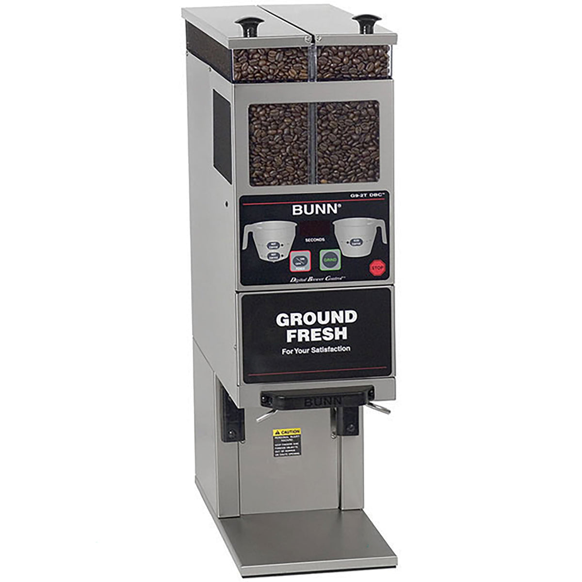 Bunn G9-2T-DBC-SS Funnel Coffee Grinder with Two Containers & 3 Pre-Se ...