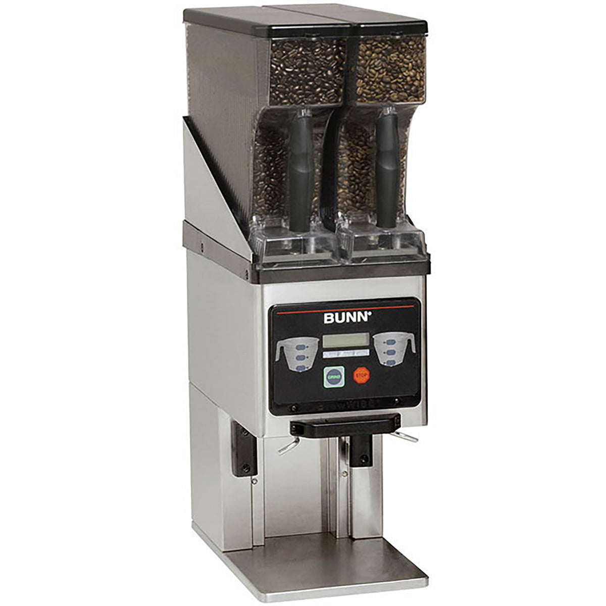 Bunn MHG-SS Funnel Coffee Grinder with Two Containers, LCD Screen & 3 ...